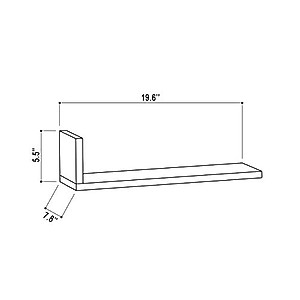 Ada Home Decor Washburn Modern Anthracite Wall Shelf 6.3'' H x 19.69'' W x 7.87'' D / Wall Storage / Shelving Unit