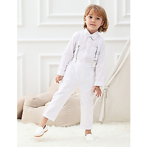 A&J DESIGN Baptism Outfits for Boys Toddler Christening Clothing Formal Gentleman Dress Suit 4-5T White