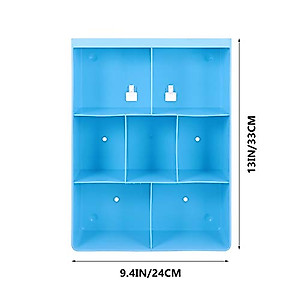 DOITOOL Wall Mounted Shelves Floating Shelves Wall Mounted Plastic Non Drilling Adhesive Bathroom Organizer Ledge Shelf Rack for Bedroom Living Room Bathroom Office (Blue) Wall Mounted Shelf