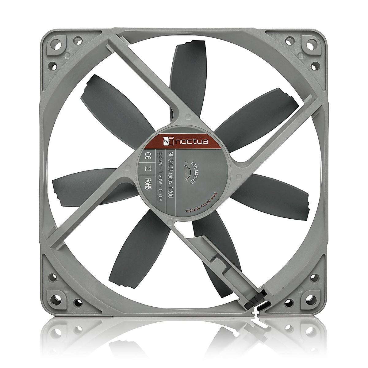 Noctua NF-S12B redux-1200, High Performance Cooling Fan, 3-Pin, 1200 RPM (120mm, Grey)