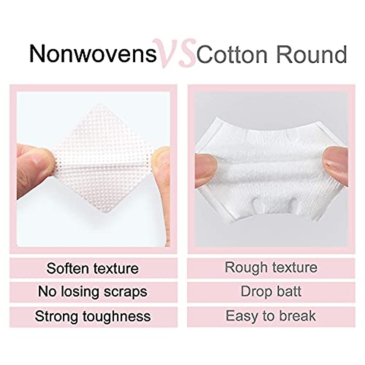 TEOYALL 400 PCS Lash Extension Glue Wipes, Lint Free Glue Cleaning Pads Non-Woven Fabric Nail Polish Remover Wipes Beauty Salon Supplies (White)