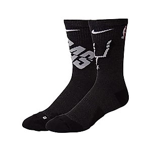Nike San Antonio Spurs Black Elite Quick Performance Crew (1 Pair) Mens Athletic Socks Size L, Color: Black/White-Black