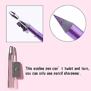 12Pcs Colored Gel Glitter Eyeliner Pencils Set Dark Light Emerald Green Sky Royal Blue Black White Pink Purple Brown Gold Eyeliner Pencils Eye Liner Liquid Liner Waterproof Smudge Proof delineadores