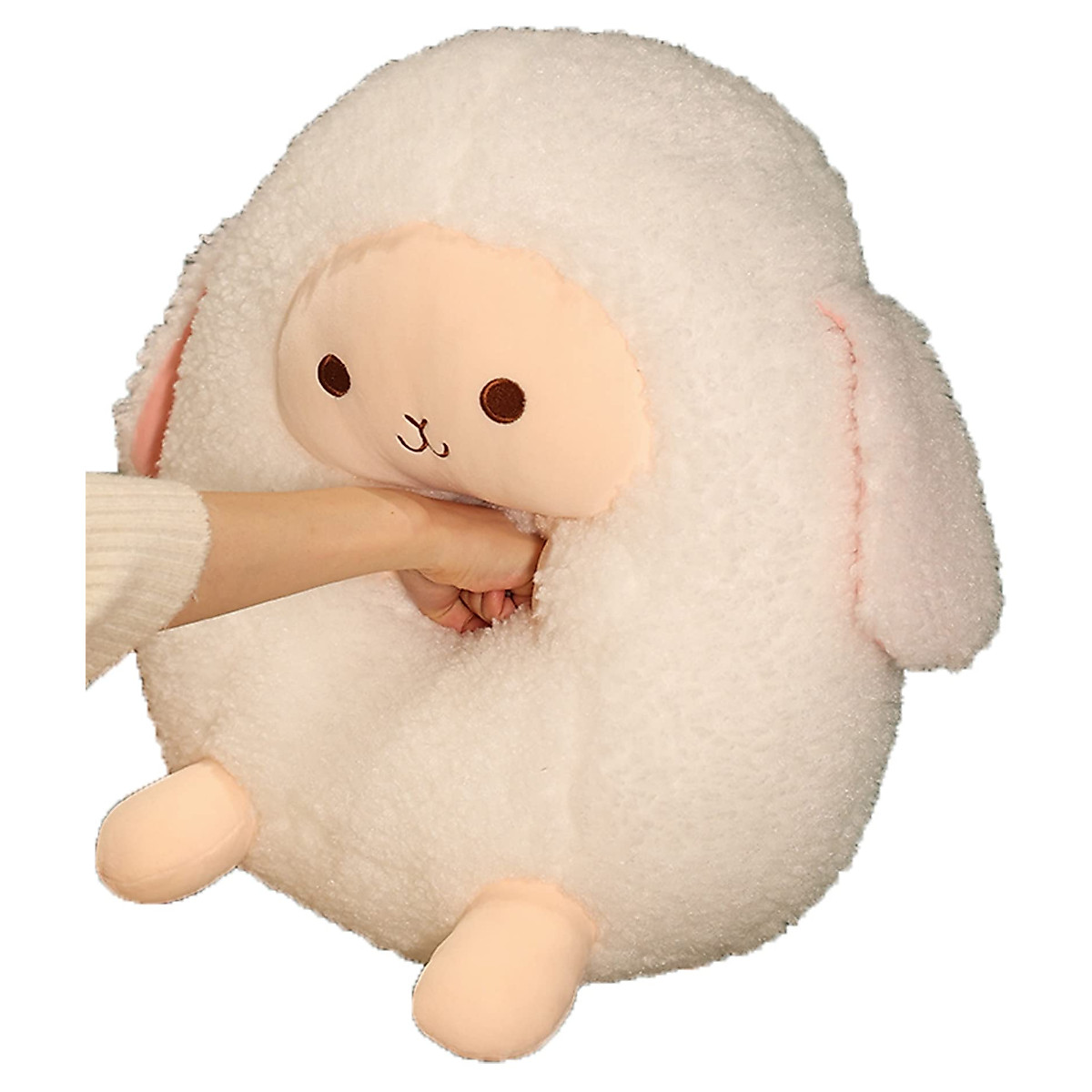 TONGSONG 12 Inch Plush Sheep Stuffed Animal Sheep Hugging Pillow Cuddly Lamb Pillow Plushies Toy Lamb Huggable Anime Gifts for Kids and Lovers in Birthday, Valentines, Christmas, Thanksgiving Day...