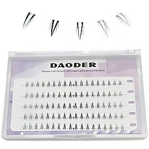 Bottom Lash Clusters DIY Eyelash Extensions - DAODER 90pcs Wispy Natural Look Clear Band Lashes for Bottom Eyelashes 6mm