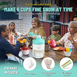 JoyMech Manual Shaved Ice Maker Machine, Ice Shaver, Snow Cone Machine, Ideal for making Snowcones Ice Cream and Slushy (Aqua)