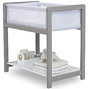 Delta Children Classic Wood Bedside Bassinet Sleeper - Portable Crib with High-End Wood Frame, Link