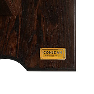 CONSDAN 2 Tier Step Stool, USA Grown Solid Hardwood Oak, Wooden Step Stool for Adults Kids Seniors, Bathroom Kitchen Toilet Living Room Bedroom Helper Stool (Chocolate Color)