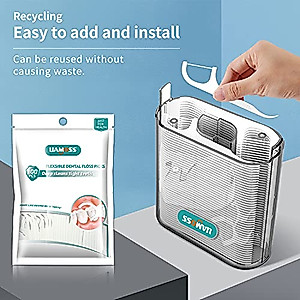 Dental Floss Picks-Floss Dispenser Portable Storage Box Flossers for Adults,More Hygienic,Total 308 Count(White),Floss Pick Holder,with Refill and Floss Travel Case