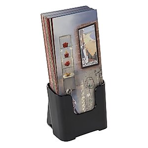 Displays2go Plastic Brochure Stand, Single Pocket, Counter or Wall Mount, Plastic – Black (LDTK40BLK)