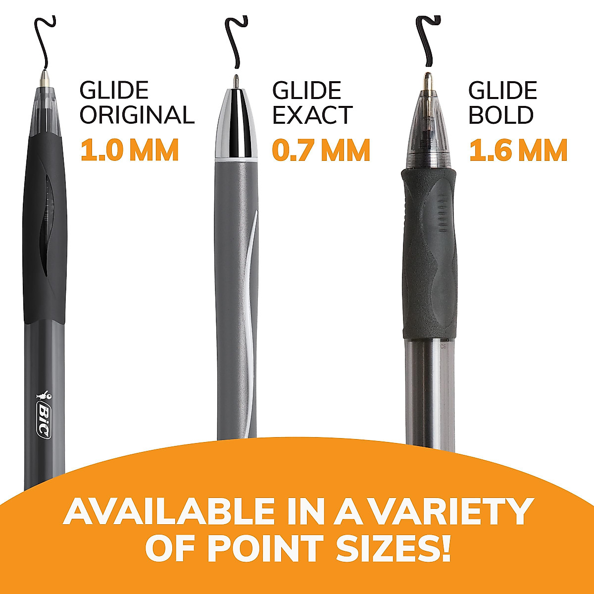 BIC Glide Exact Retractable Ball Point Pen, Fine Point (0.7 mm), Black, Precise Lines For Clean Writing, 3-Count