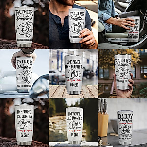 Wassmin Dad Gifts From Daughter Personalized Father Daughter Best Friends Tumbler Cup 20oz 30oz Dads Stainless Steel Insulated Coffee Tumblers Travel Mug Fathers Day Birthday Christmas Presents