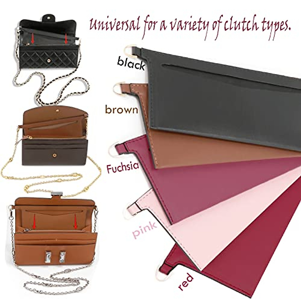 Lckaey Purse kit Emily wallet for Sarah bag, chain accessories, organizer shoulder bag Y001-brown
