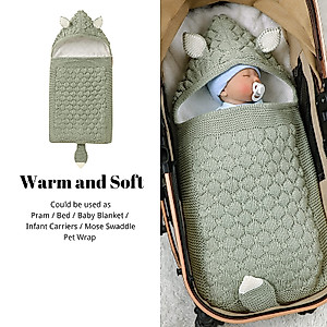 Opewod Unisex Infant Swaddle Blankets Soft Sleeping Bag Fleece Knit Stroller Wraps for Newborn Boys and Girls Warm