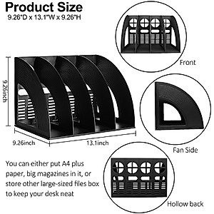 Lemical Sturdy Magazine File Holder Organizer No Width Limitation Book Rack Desktop File Folder Frames Dividers Document Storage Box File Rack File Sorter Office Supplies