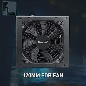 Segotep 750W Power Supply, 80 Plus Gold Full Modular PCIe 5.1 & ATX 3.1 Gaming PSU for NVIDIA RTX 20/30/40/50 Series & AMD GPU, 120mm Silent FDB Fan, Japanese Original Electrolytic Capacitors