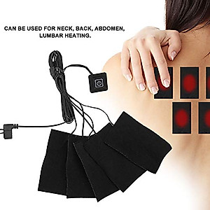 Portable Cloth Heaters, Clothes Heating Pad with 5pcs Heating Element, USB Electric Heated Pad Adjustable Temperature Warmer for Outdoor Winter Clothes Seat Pet Dogs and Cats Warmer