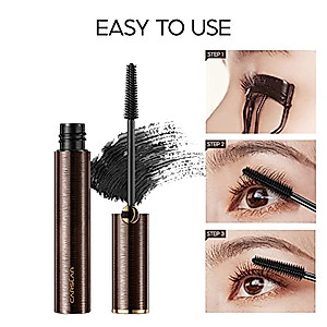 CARSLAN Mascara Liquid Volumizing Lash Washable Long Wear Mascara Build Big Bad Eye Makeup, No Clump, Smudgeproof, Very Black, 1 count