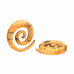 Mystic Metals Body Jewelry Tamarind Wood Super Spirals (PW-326) Plugs gauges - Sold As a Pair (00g (10mm))