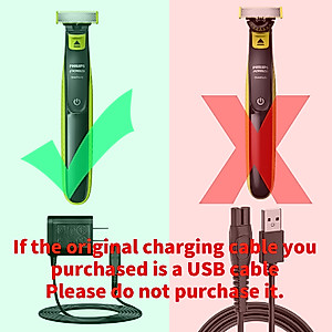 4.3V Charger for Philips Oneblade QP2520 MG3740 A00390, Charging Cord Replacement Philips Norelco One Blade, Electric Trimmer Shaver Power Supply Cord