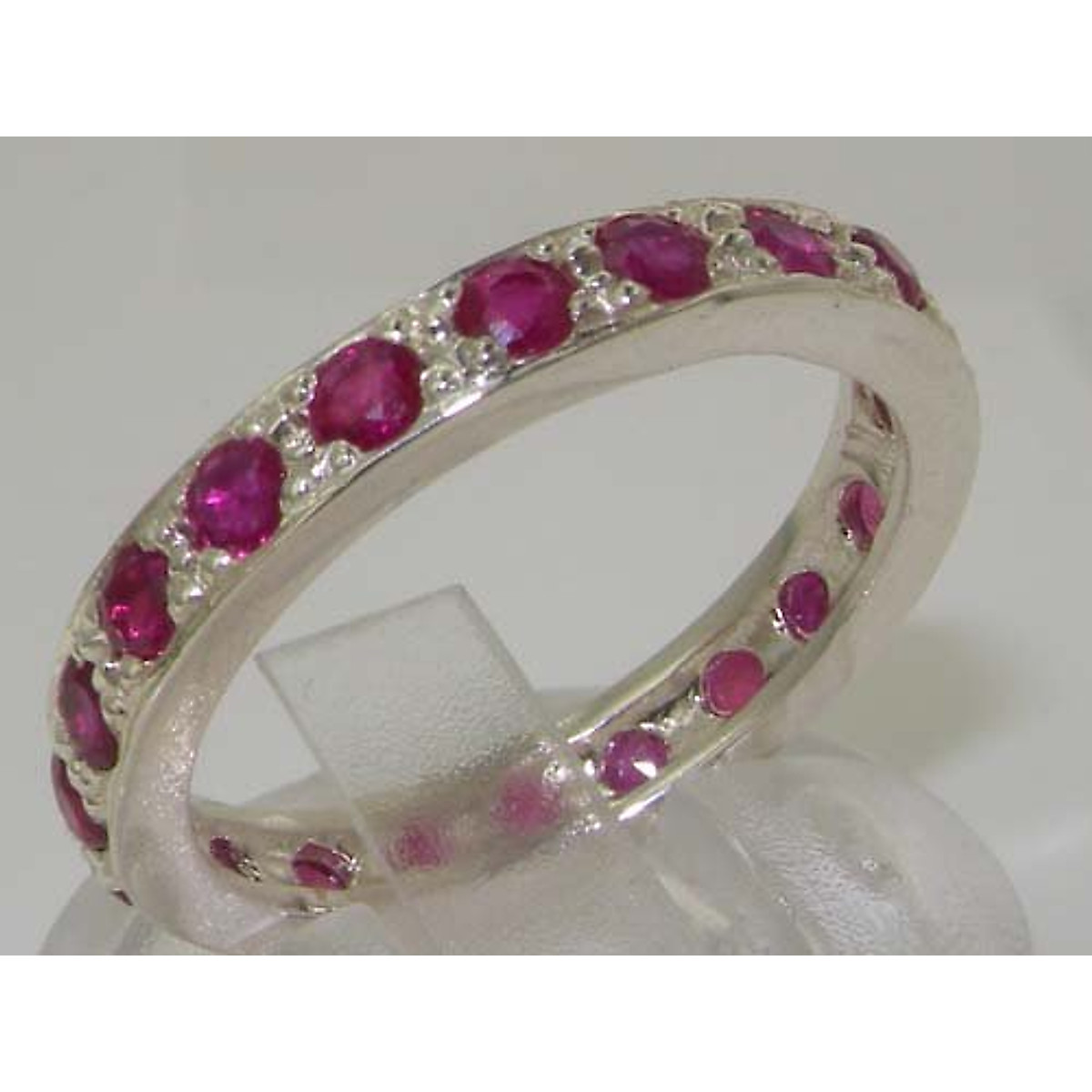 LetsBuyGold 925 Sterling Silver Real Genuine Ruby Womens Promise Ring - Size 9