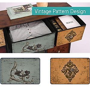 VASICAR Dresser for Bedroom with 9 Deep Fabric Drawers, Wide TV Stand Storage Cabinet, Colorful Chest of Drawers for Closet, Nursery, Entryway, Hallway