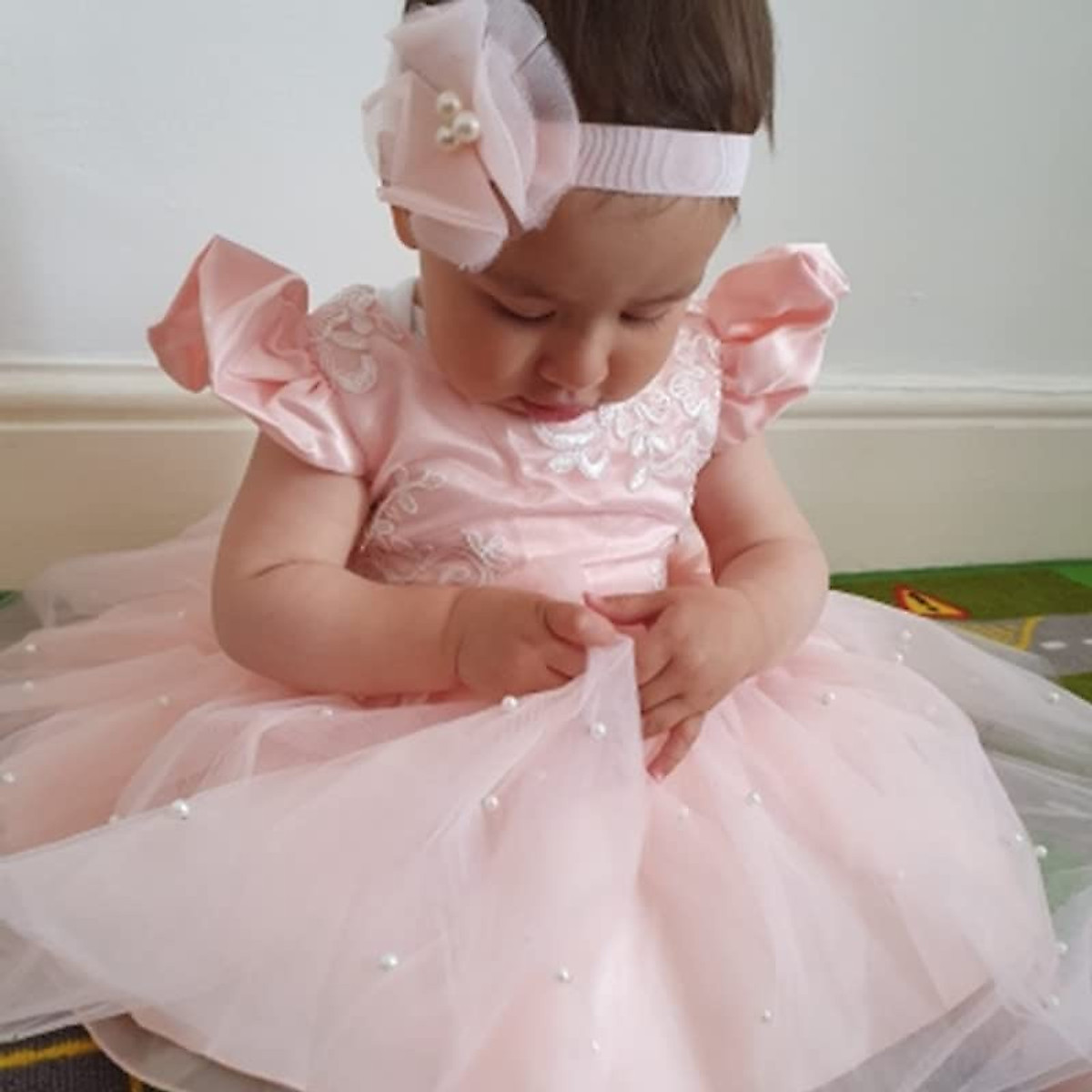 HNXDYY Girl Tutu Party Dress Bowknot Princess Baby Girls Birthday Gown #766_C Hot Pink 4-5 Years