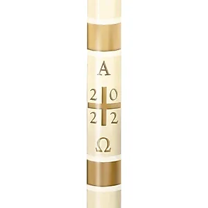 CB Church Supply Candle Will and Baumer - Divine Light Handcrafted Plain Paschal Candle with Beeswax Core, 1.5 x 33-Inch, No 2