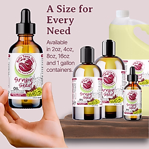 Bella Terra Oils - Organic Grape Seed Oil 4oz - Crafted from Pristine Organic Grapes, Packed with Procyanidins & Vitamin F, Unveiling a Radiant Skin Legacy