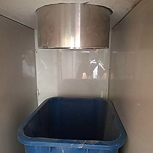 Pearlead Round Recessed Counter Top Cover Trash Bin Built-in Flap Garbage Can Kitchen Bench Stainless Steel(Silver)