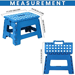 Utopia Home Folding Step Stool - (Pack of 1) Foot Stool with 9 Inch Height - Holds Up to 300 lbs - Lightweight Plastic Foldable Step Stool for Kitchen, Bathroom & Living Room (Blue)