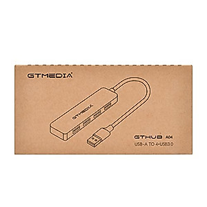 GT Media 4-Port USB 3.0 Hub, High Speed Data Transfer Splitter, 4-in-1 USB 15cm Connector for PC Computer Laptop Desktop