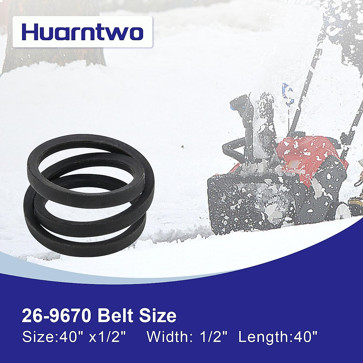 Huarntwo New Replacement 26-9670 Drive Belt for Toro snowblowers (1/2" x 40")