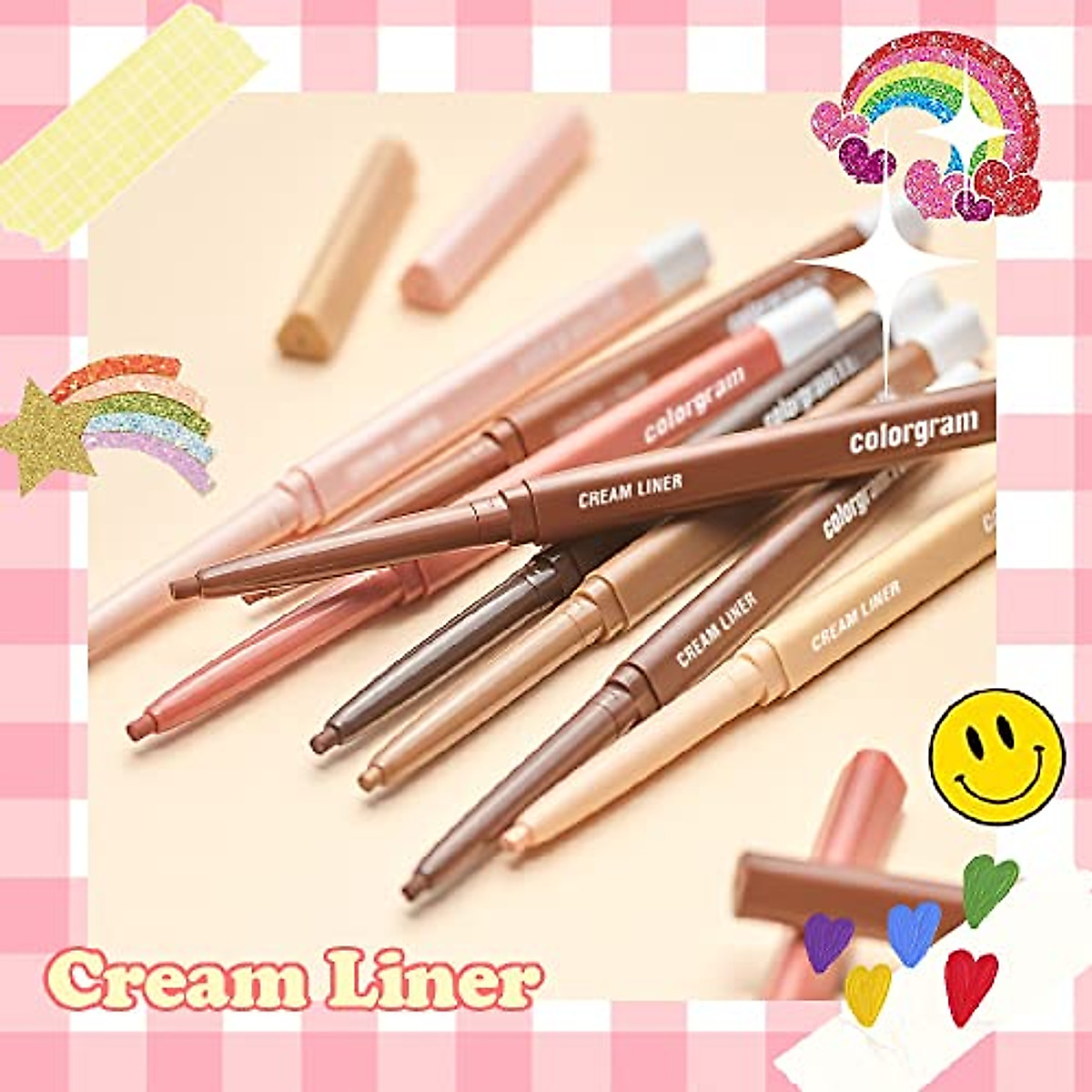 COLORGRAM Artist Formula Cream Liner - 03 Candy | Cream Eyeliner, Ultra-pigmented, Long-Lasting, Smudge-Proof, Easy to Use, Daily Makeup 0.25g