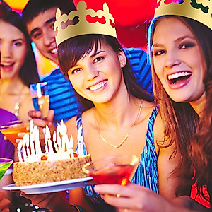 SIQUK Gold Paper Crowns, 25 Pieces Party King Crown Paper Hats for Party, Bridal Shower, Wedding, Graduation, Birthday, 59-61cm, Gold