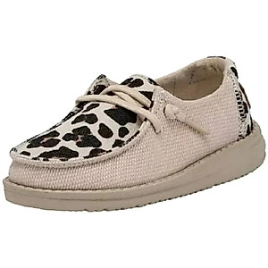 Hey Dude Girl's Wendy Youth Funk Leo Safari Size 2 | Girl’s Shoes | Girl’s Lace Up Loafers | Comfortable & Light-Weight