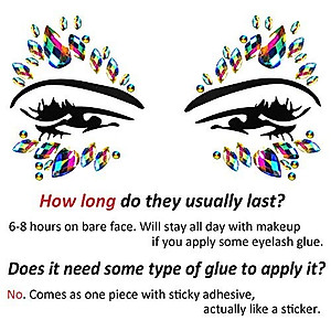 Festival Clothing Rave Accessories Face Jewels Gems Stickers Carnival Mermaid Costume Glitter