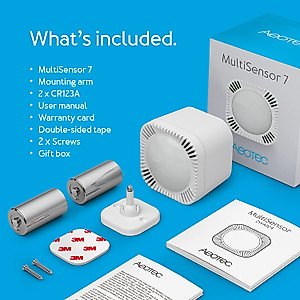 Aeotec MultiSensor 7, 6-in-1 Zwave Sensors Contains Monitor Motion, Temperature, Light, Humidity, UV, and Vibration, Z-Wave Plus, Gen7, S2, SmartStart Enabled, Compatible with Zwave Hub Smartthings