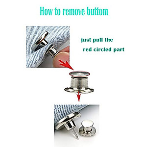 E-Uli Instant Buttons Replacement Removable Button 8 Pcs No Sew Buttons for Jeans Pants,Crafts DIY Clothes (Size: 17mm)
