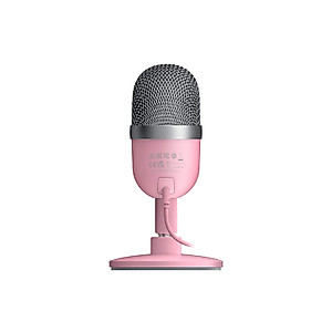 Razer Seiren Mini - USB Condenser Microphone for Streaming (Compact with Supercardioid Polar Pattern, Tiltable Stand, Integrated Shock Absorber) Quartz Pink