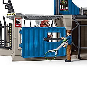 Schleich Dinosaur Toys Science Playset - 33-Piece Set Research Station with Brachiosaurus, Velociraptor, Men Scientist Action Figures, and Dart Cannon, Kids Figurines for Ages 4 and Above