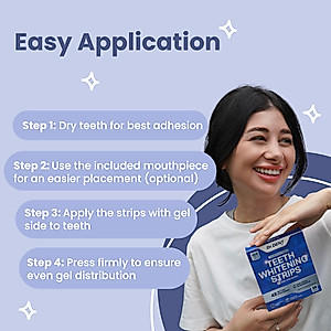 DrDent Professional Teeth Whitening Strips 21 Treatments - Safe for Enamel - Non Sensitive Teeth Whitening - Whitening Without Any Harm - Pack of 42 Strips + Mouth Opener Included