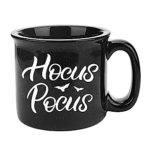 P.G Collin Halloween Hocus Pocus Coffee Mug for Women Men Kids – Black Ceramic Camping Mug with 14OZ Capacity