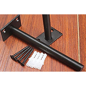 16 Pcs 6" Black Solid Steel Floating Shelf Bracket Blind Shelf Supports - Hidden Brackets for Floating Wood Shelves - Concealed Blind Shelf Support – Screws and Wall Plugs Included