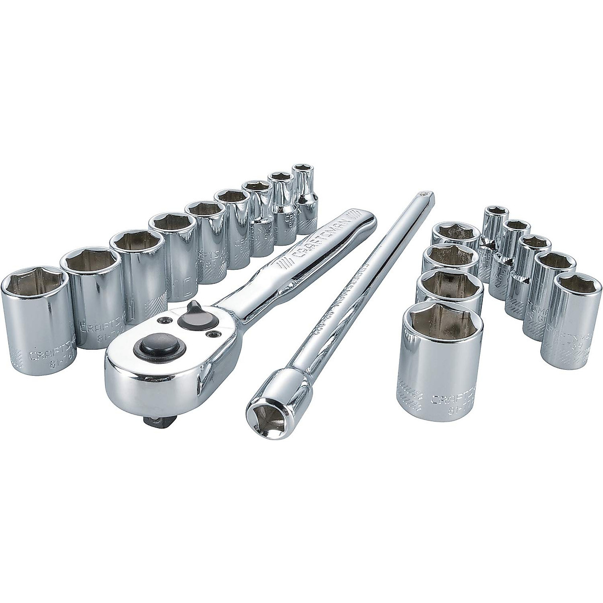 CRAFTSMAN Socket Set, SAE/Metric, 1/4" Drive, 20Piece (CMMT12008)
