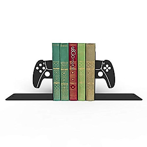 Bookends Console Control, Bookends for Shelves, Book Ends for Office, Modern Bookends for Desk and Bookshelves, Metal bookends, Heavy Duty Metal Black Bookend Support, Creative Book Ends.