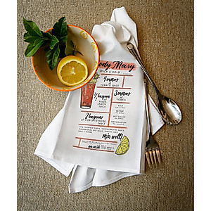 Lantern Press Bloody Mary, Cocktail Recipe (100% Cotton Tea Towel, Decorative Hand Towel, Kitchen and Home)