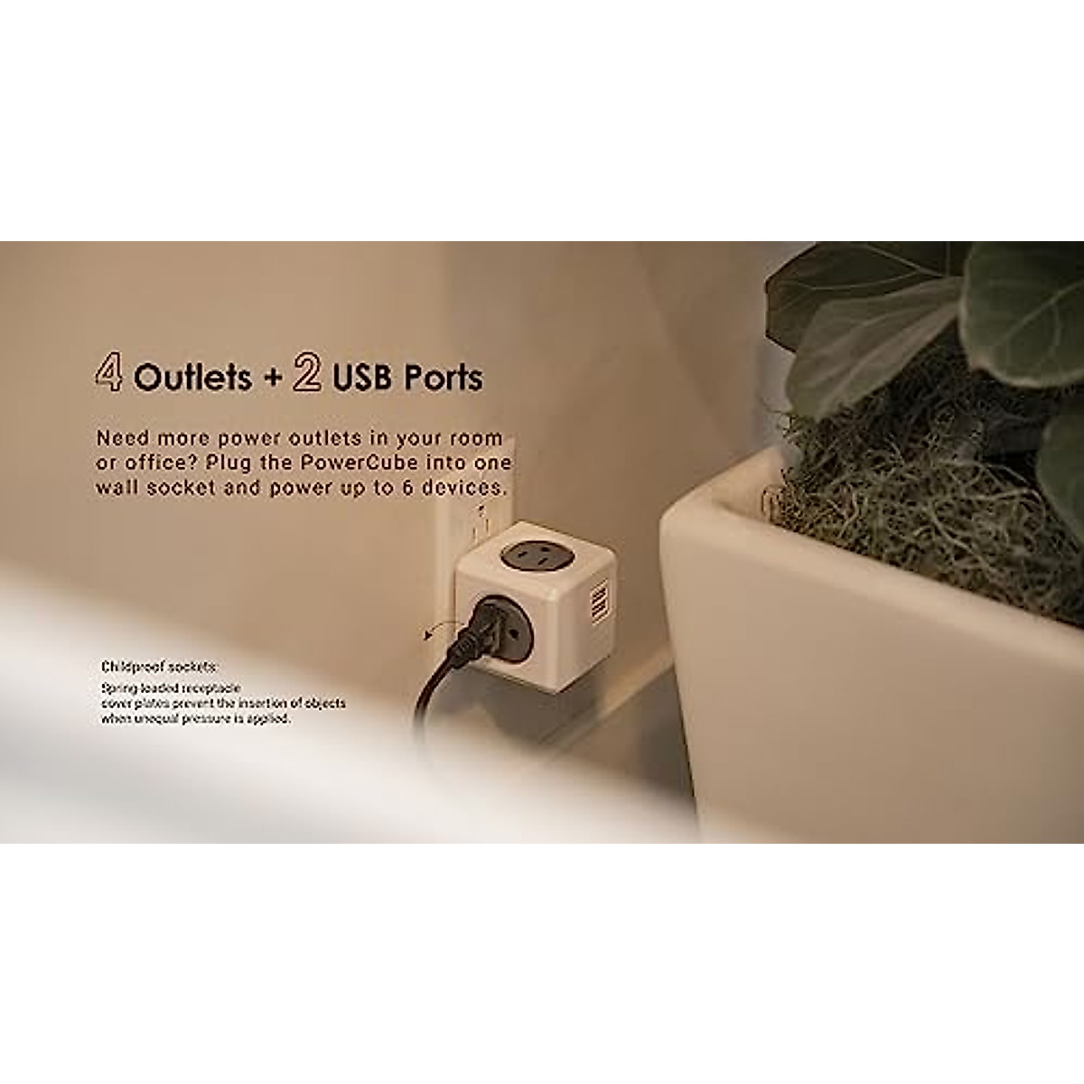 4-Outlet Surge Protector Dual USB