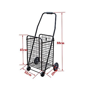 SDGH Folding Shopping Cart, Stair Climbing Cart Trolly Grocery Laundry Utility Cart with Wheel Removable Waterproof Canvas Bag (Color : D)