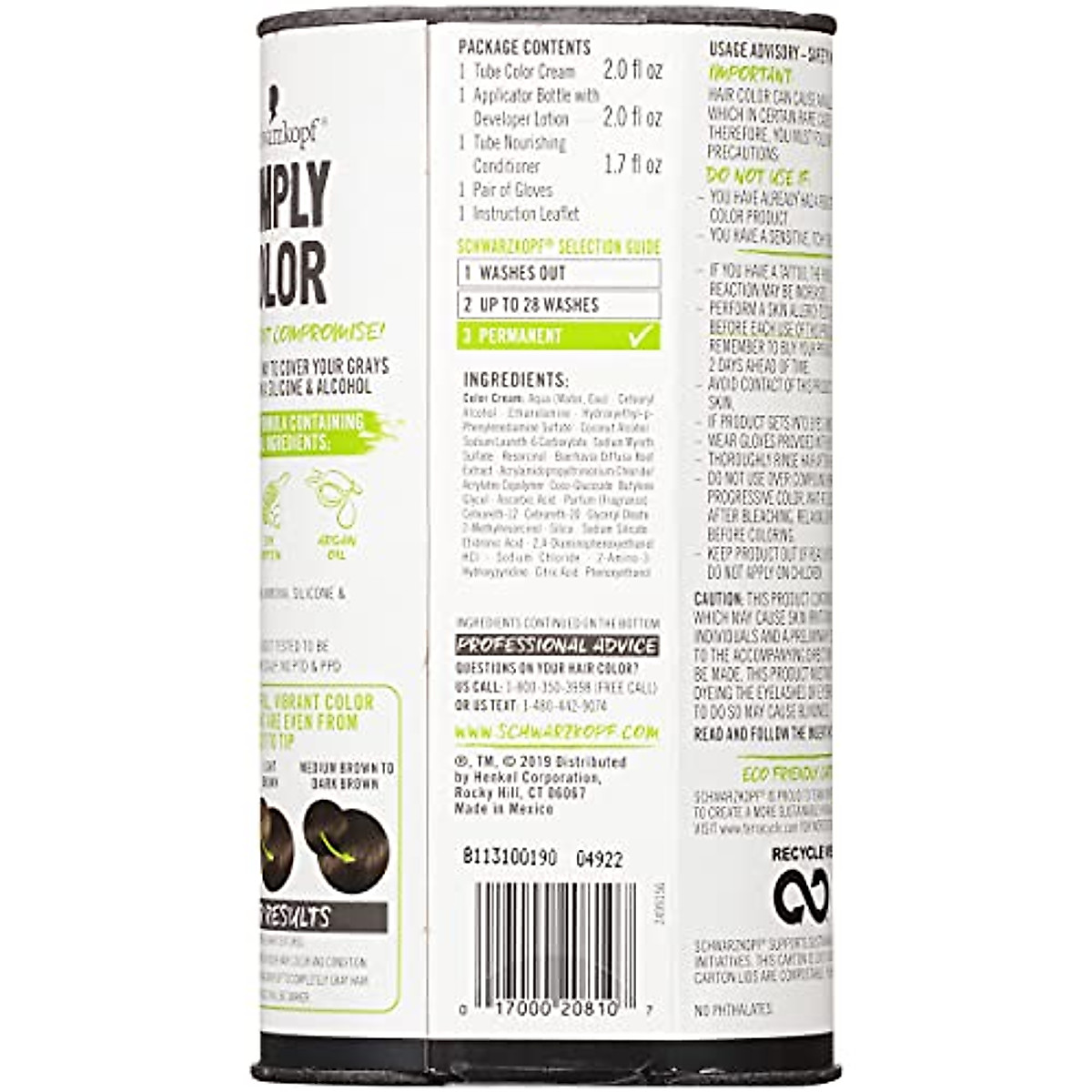 Schwarzkopf Simply Color Permanent Hair Color, 4.0 Intense Espresso